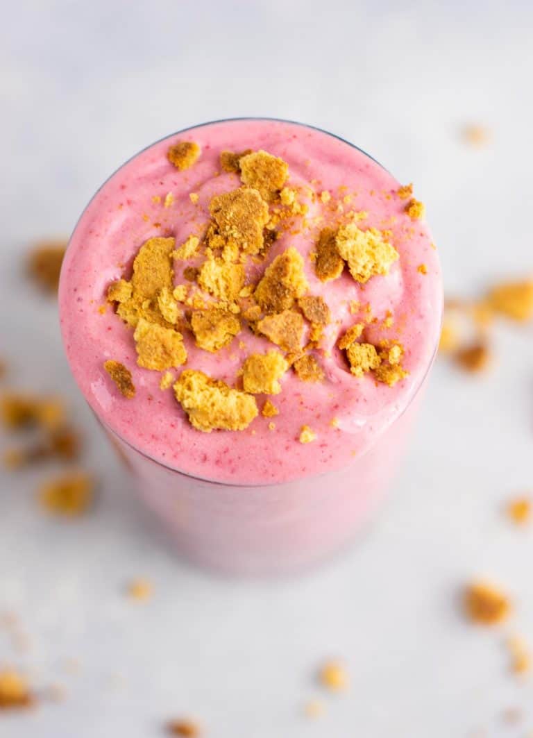 Healthy Strawberry Cheesecake Smoothie - Build Your Bite