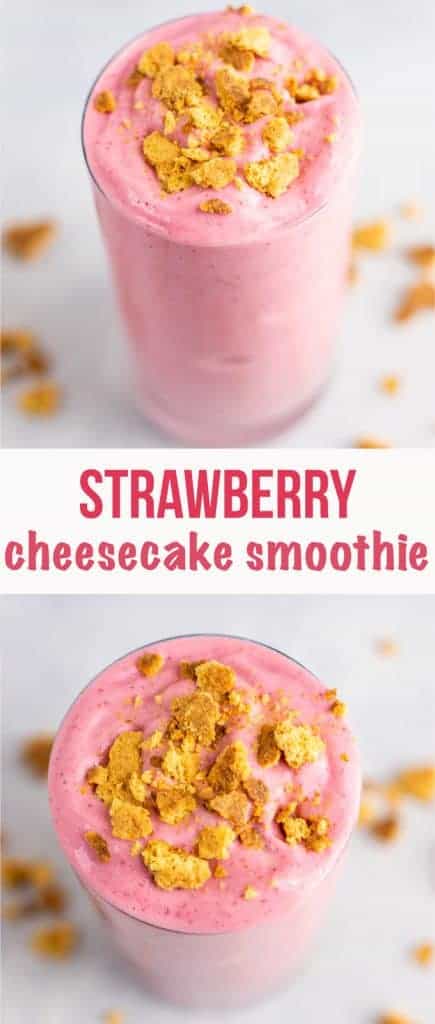 Healthy Strawberry Cheesecake Smoothie - Build Your Bite