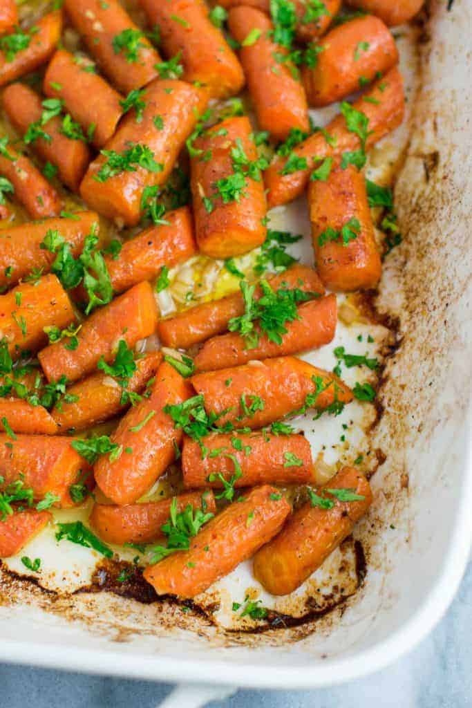 Garlic Butter Roasted Carrots Recipe - Build Your Bite