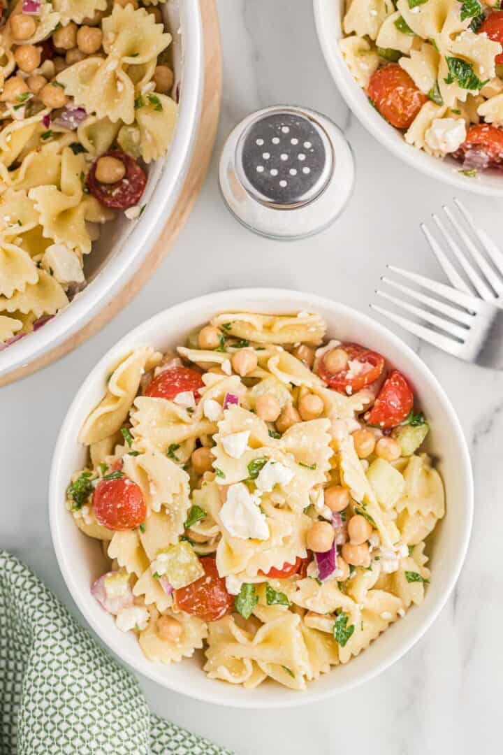 Chickpea Pasta Salad Recipe - Build Your Bite