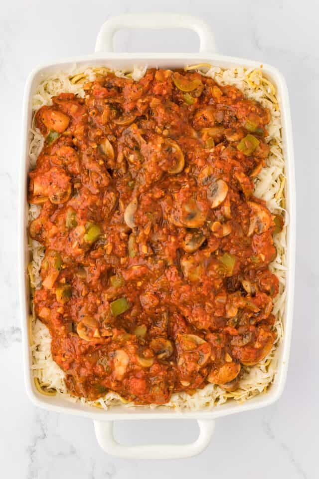 Vegetarian Baked Spaghetti Recipe - Build Your Bite