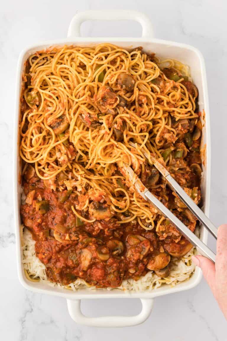 Vegetarian Baked Spaghetti Recipe - Build Your Bite