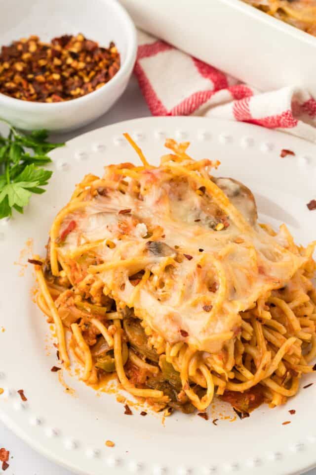 Vegetarian Baked Spaghetti Recipe - Build Your Bite