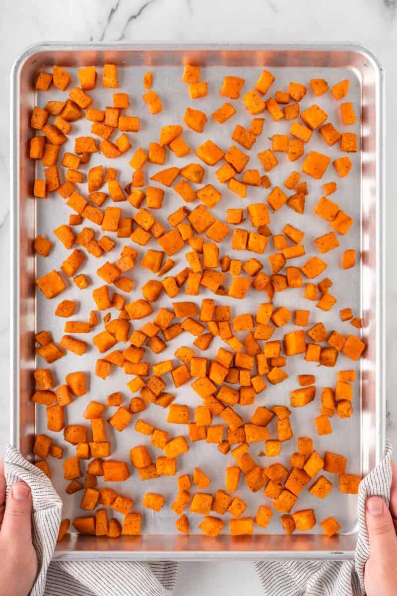 Roasted Cubed Sweet Potatoes - Build Your Bite