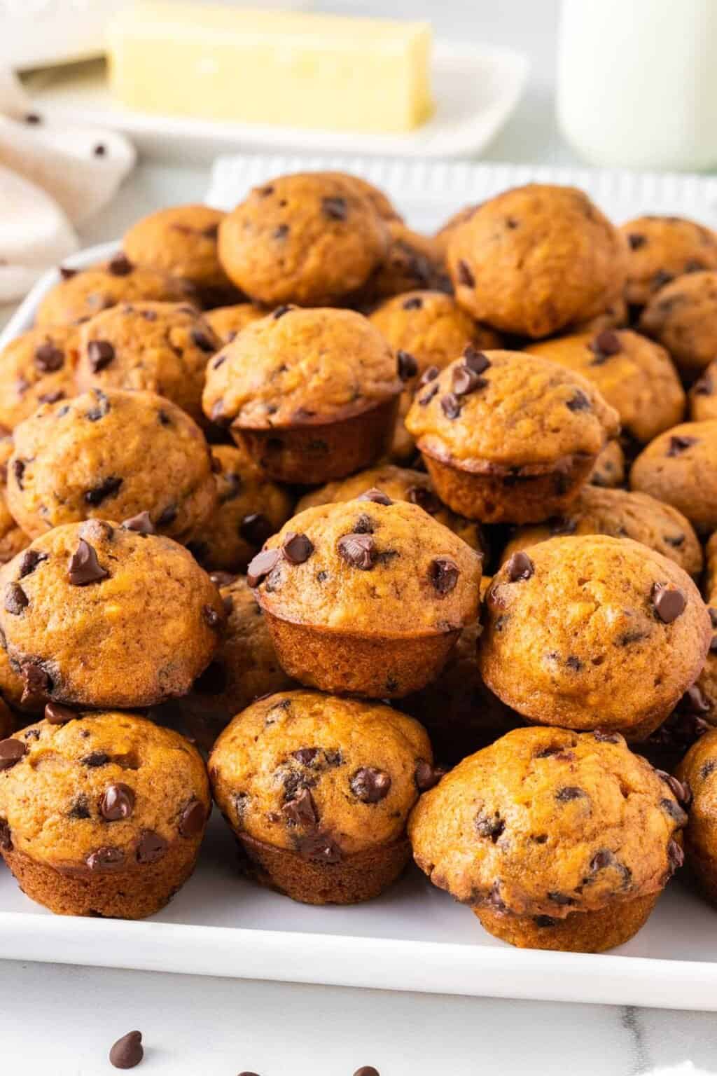 Mini Pumpkin Chocolate Chip Muffins - Build Your Bite