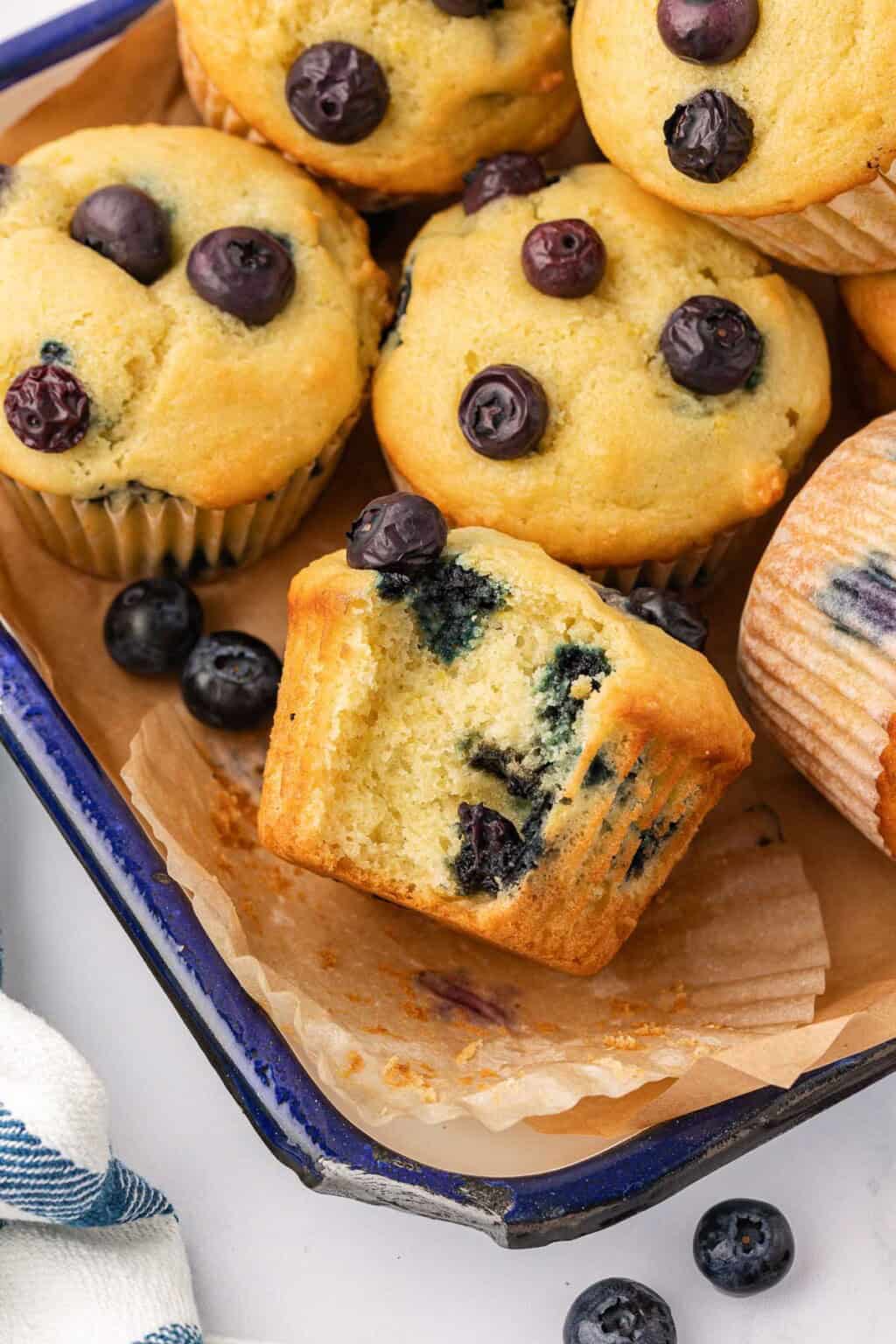Sour Cream Blueberry Muffins - Build Your Bite