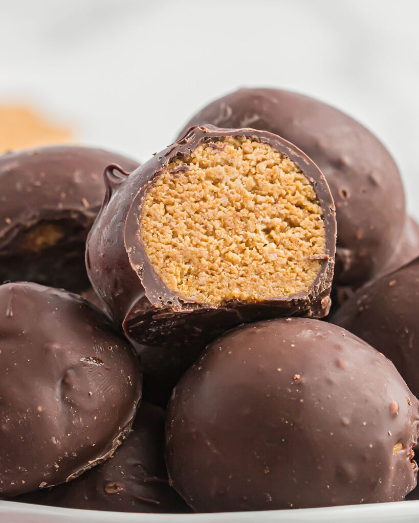 Peanut Butter Balls with Graham Crackers - Build Your Bite