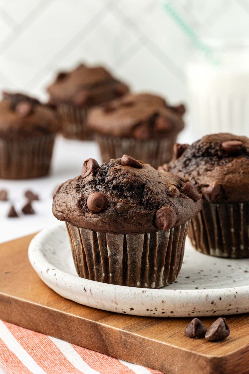Double Chocolate Cake Mix Muffins - Build Your Bite