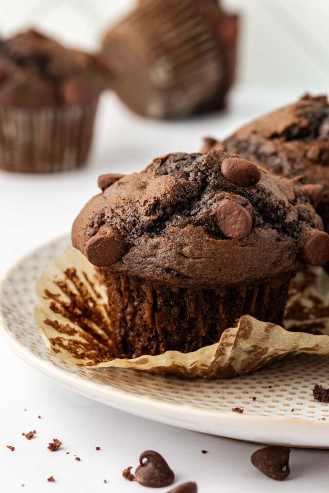 Double Chocolate Cake Mix Muffins - Build Your Bite