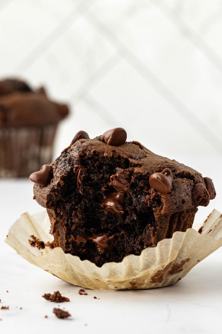 Double Chocolate Cake Mix Muffins - Build Your Bite